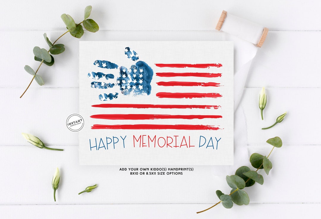 Memorial Day Handprint Craft | American Flag Handprint Art | Summer USA ...