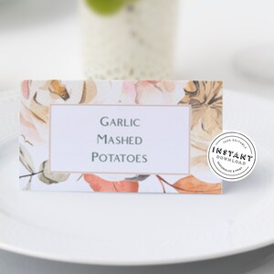 Thanksgiving Name Card | Fall Harvest Food Tent | Friendsgiving Party ...