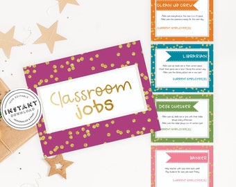 Farmhouse Classroom Jobs Editable Template 8.5x11 Classroom | Etsy