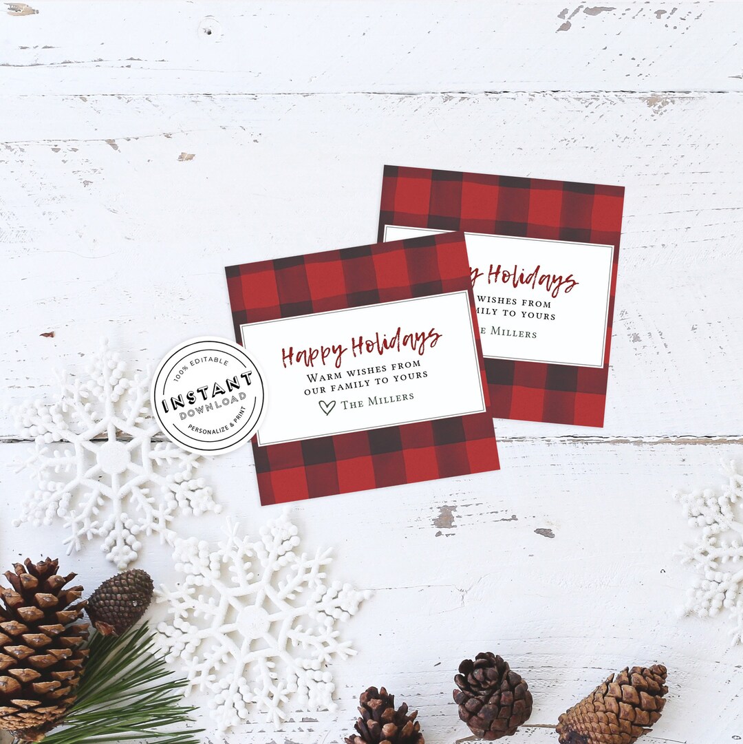 Buffalo Plaid Christmas Gift Tag | DIY Holiday Gift Tags | Rustic ...