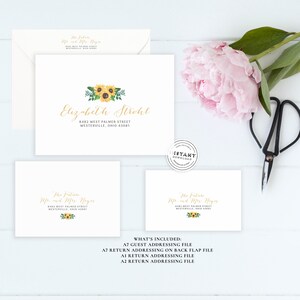Sunflower Envelope Addressing Template | Calligraphy Envelope ...