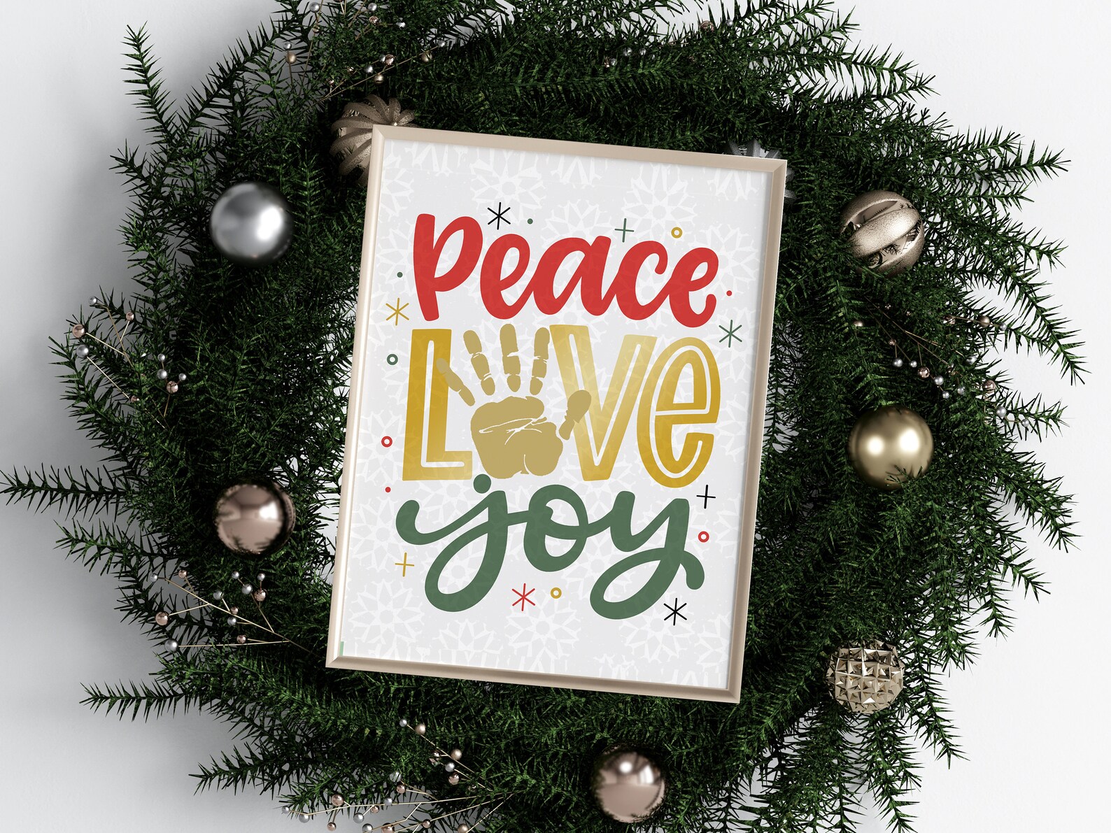 Peace Love Joy Handprint Craft Kids | Christmas Handprint Activity for ...