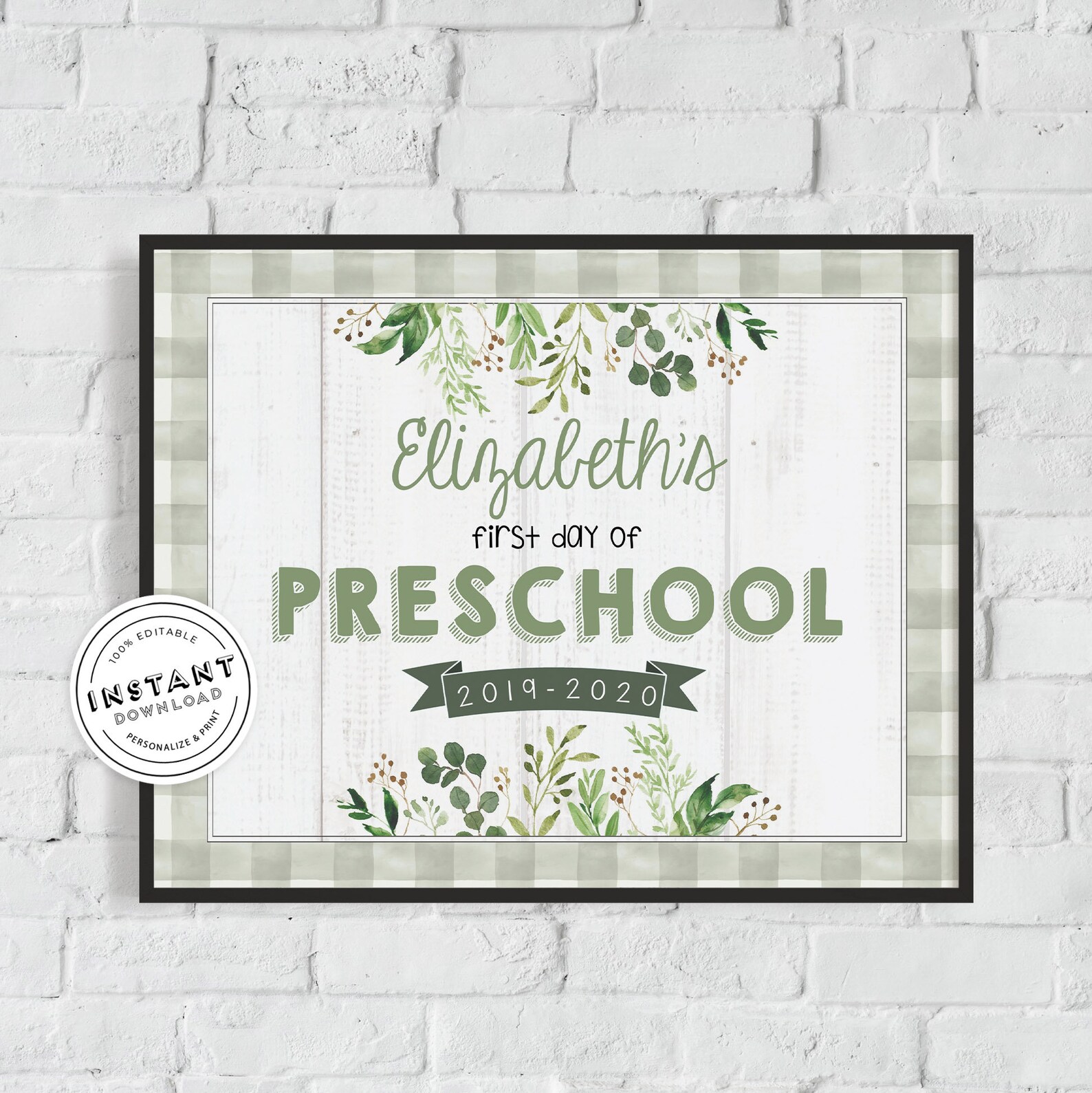 Farmhouse First Day of School Sign Printable | Download First Day ...