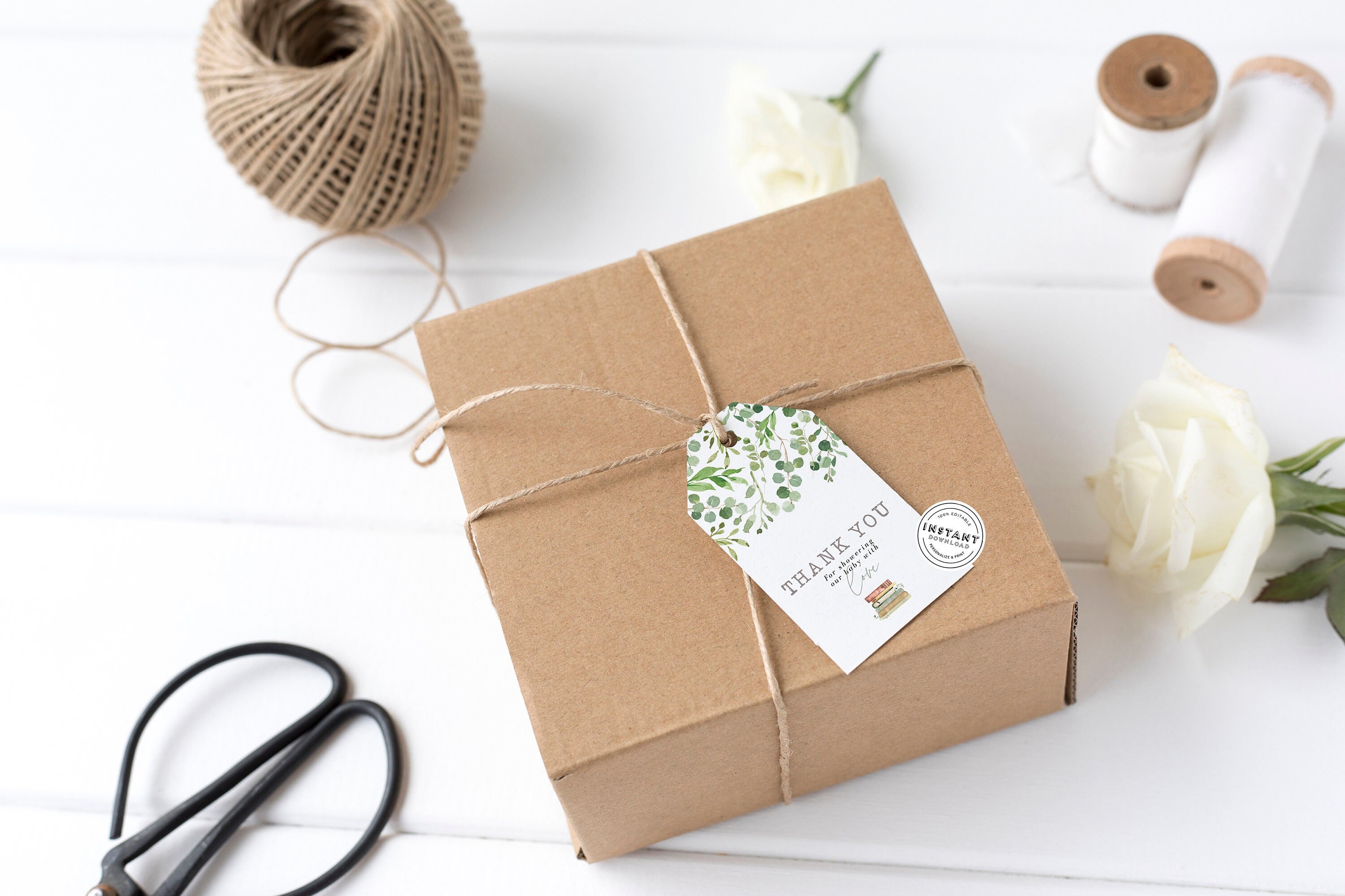 Baby Gift Tag Editable Storybook Baby Shower 2x3.5 Tag - Etsy