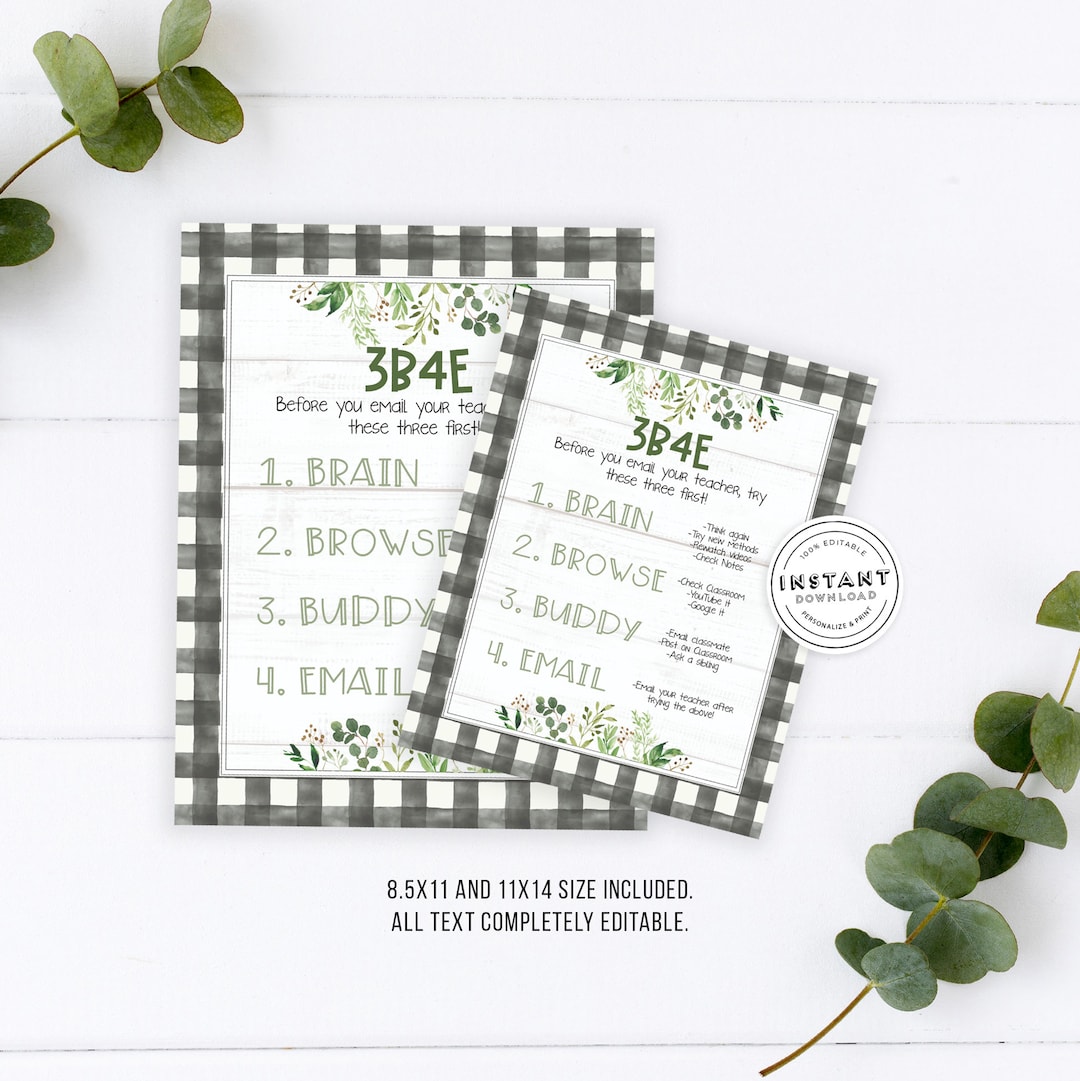 Farmhouse Teacher Classroom Decor | Gingham Classroom Printable ...