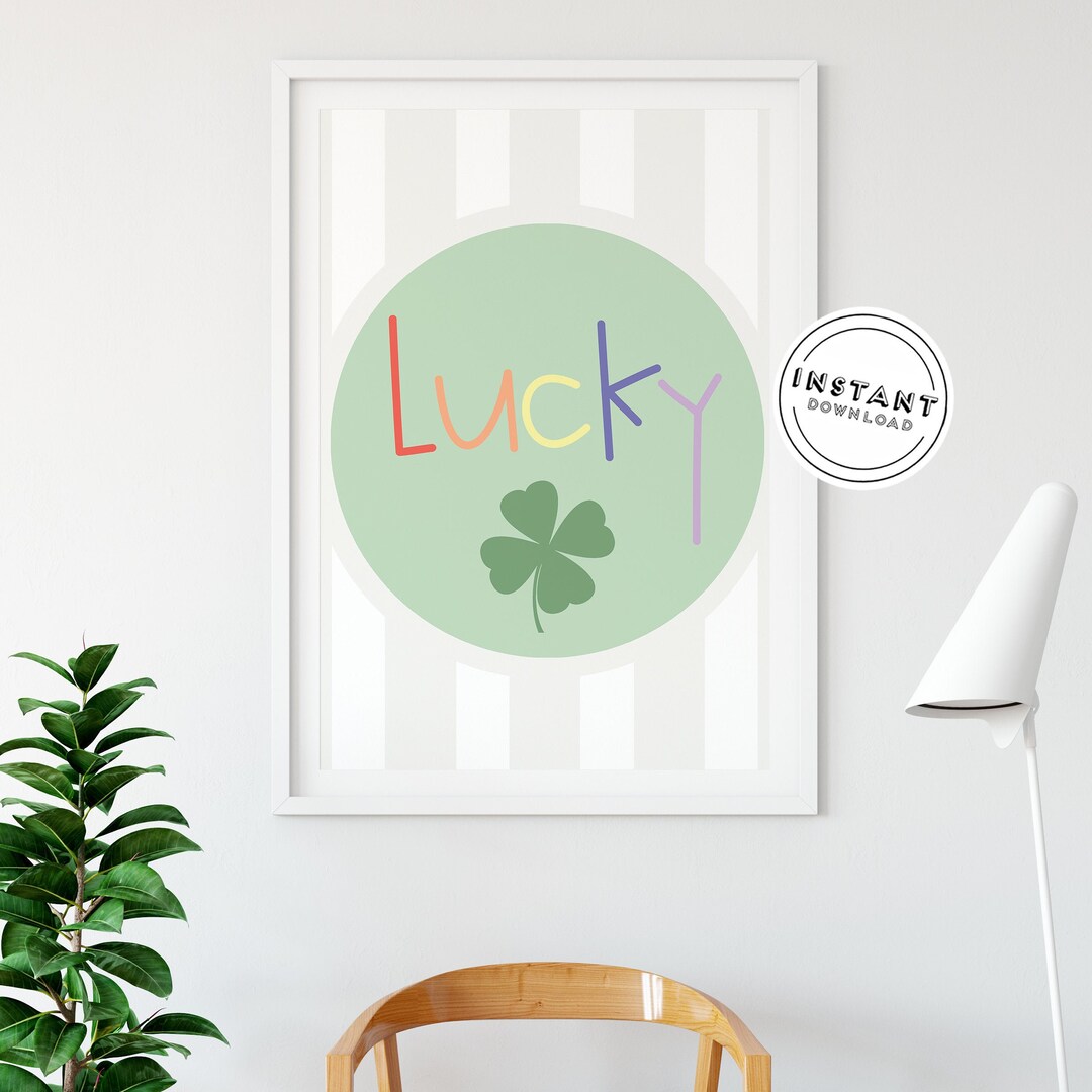 Lucky St. Patricks Day Art Print | Boho St. Paddys Day Printable ...