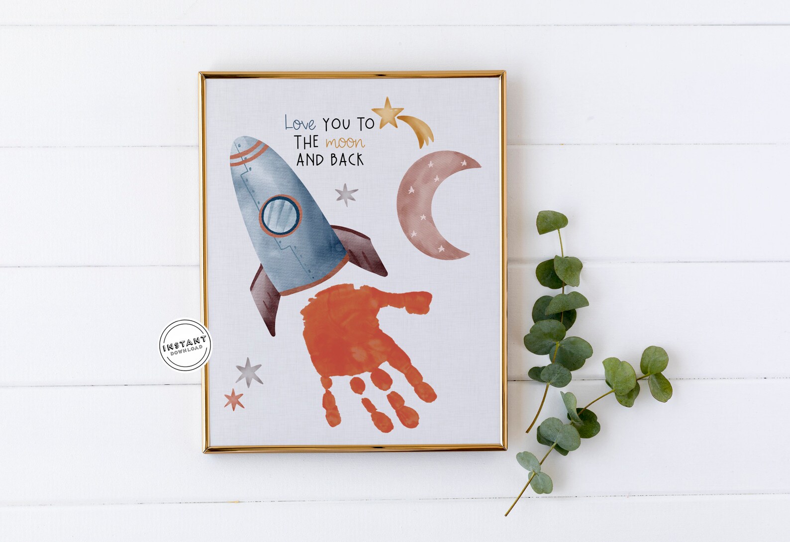 Love You to the Moon Handprint Art Hand Print Craft for Kids - Etsy