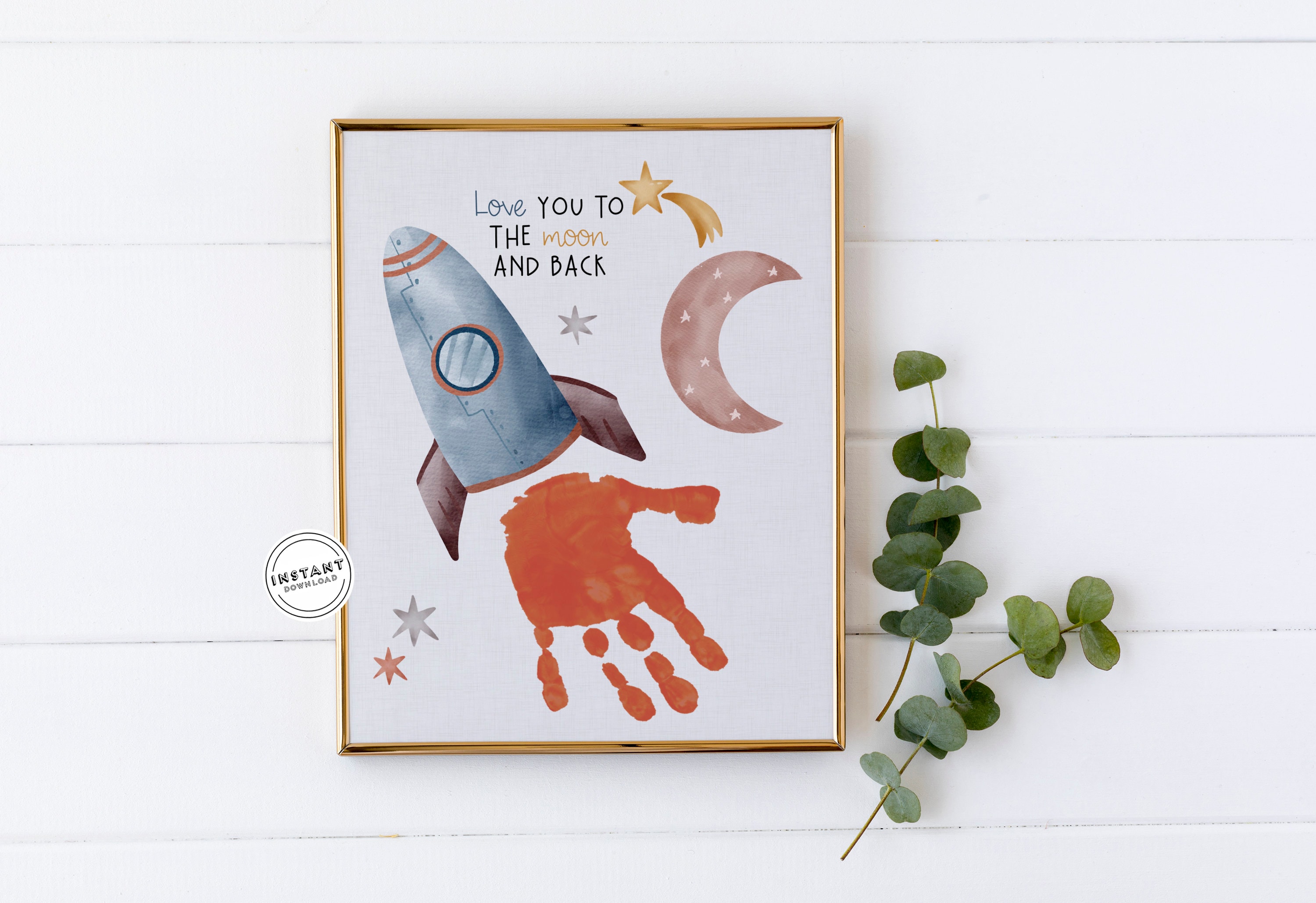 Love You to the Moon Handprint Art Hand Print Craft for Kids - Etsy