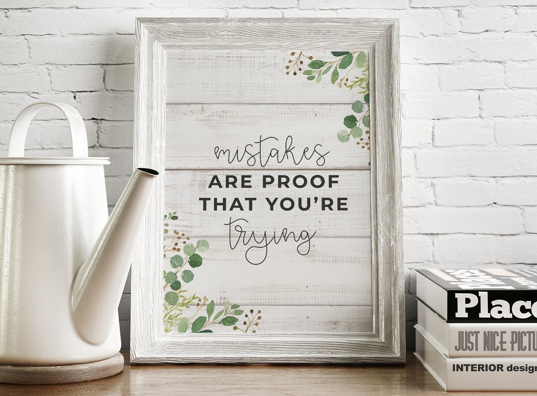 Mistakes Are Proof Farmhouse Teacher Poster Classroom Wall Art ...