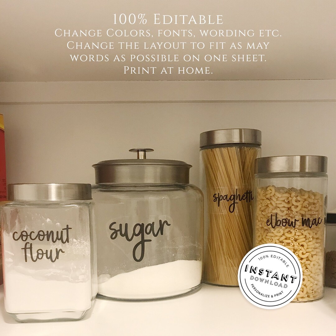 Pantry Labels Template | DIY Printable Labels for Kitchen | Printable ...