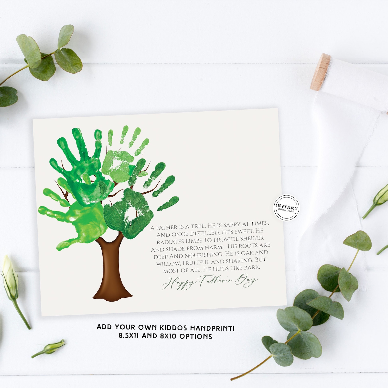 A Father is A Tree Happy Fathers Day Card From Multiple Kids - Etsy