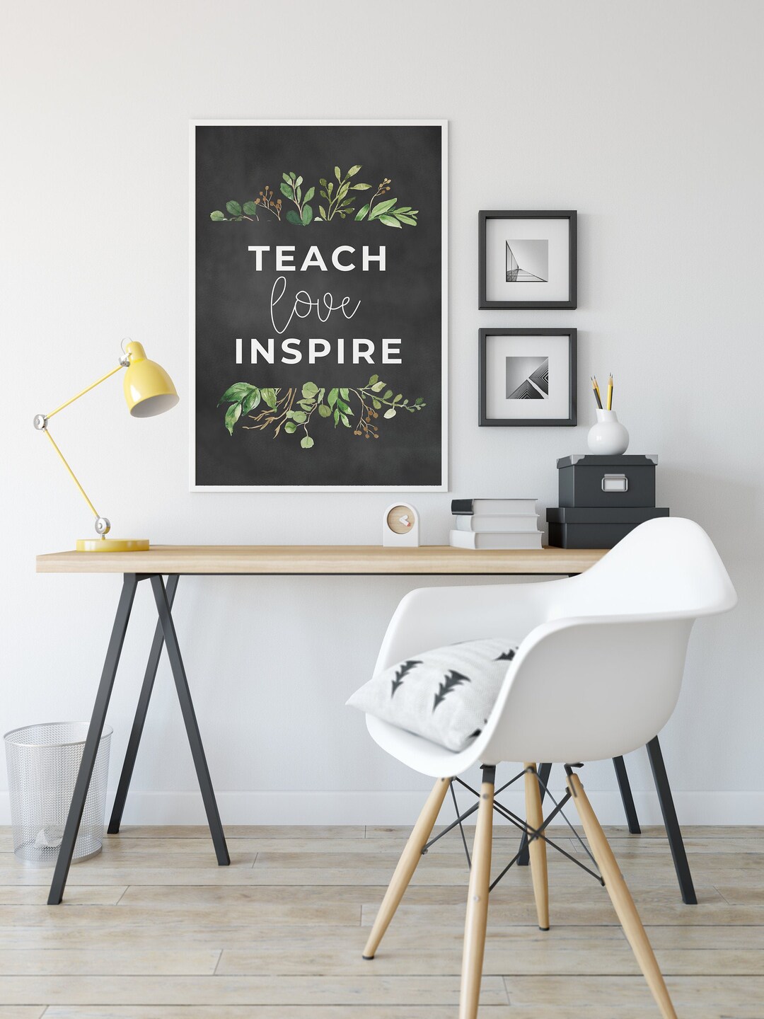 Teach Love Inspire Poster | Farmhouse Classroom | Chalkboard Rustic ...