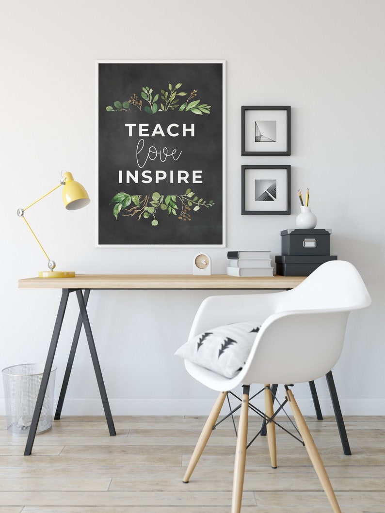Teach Love Inspire Poster Farmhouse Classroom Chalkboard - Etsy Singapore