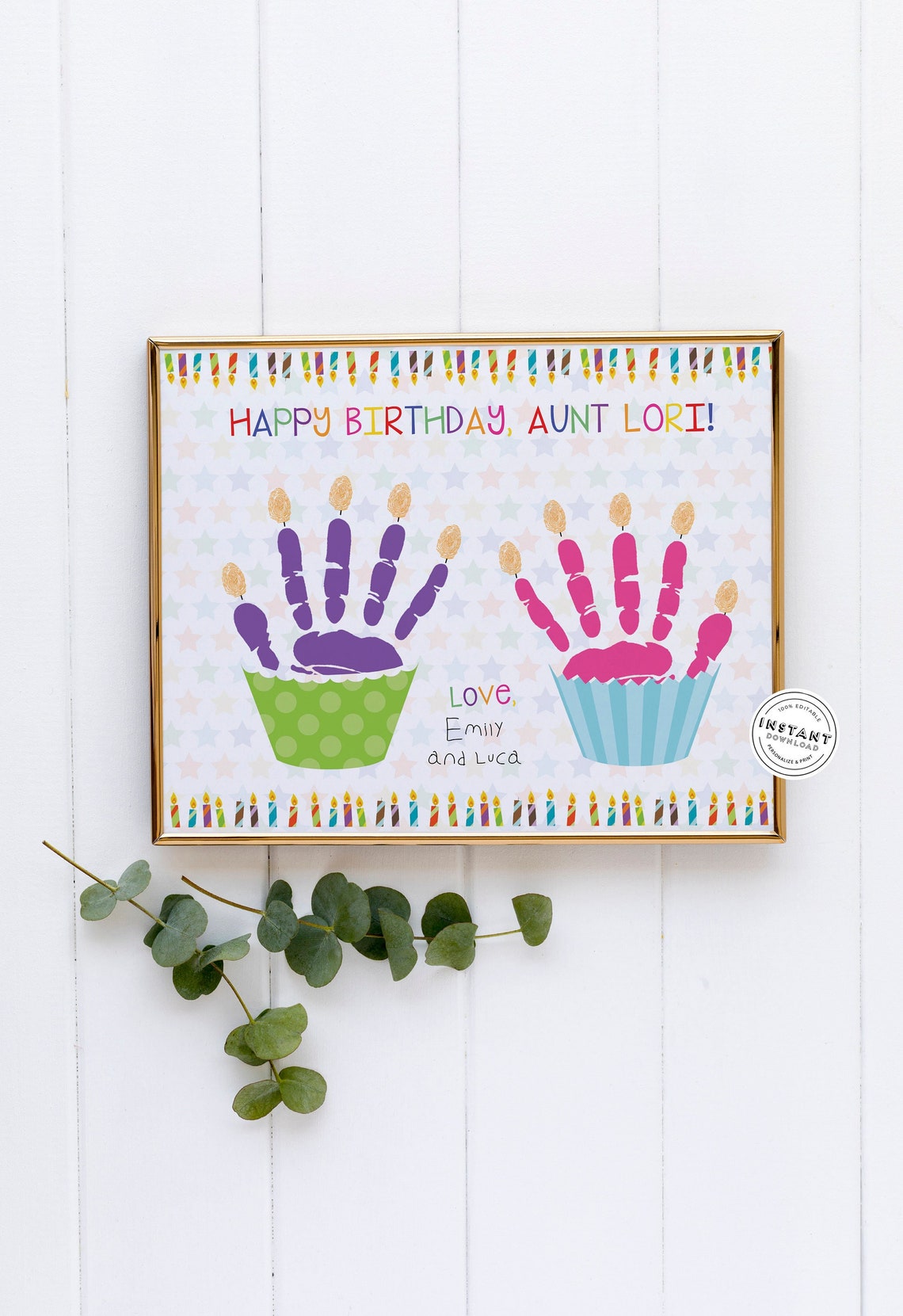 EDITABLE Happy Birthday Cupcake Handprint Craft | Birthday Card ...
