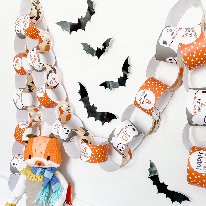 Halloween Countdown Paper Chain Halloween Advent Halloween | Etsy