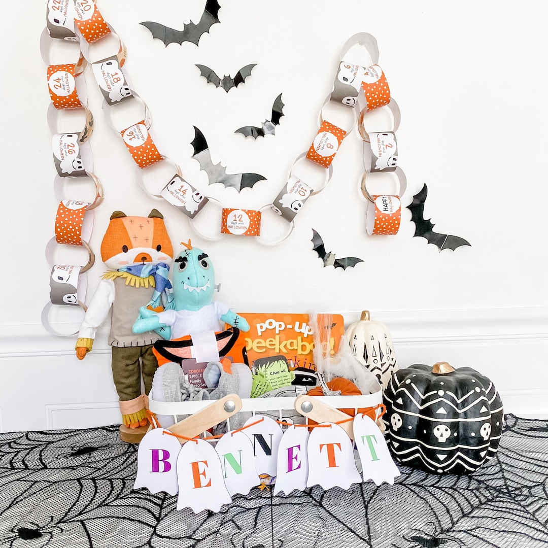 Halloween Countdown Paper Chain | Halloween Advent | Halloween Garland ...