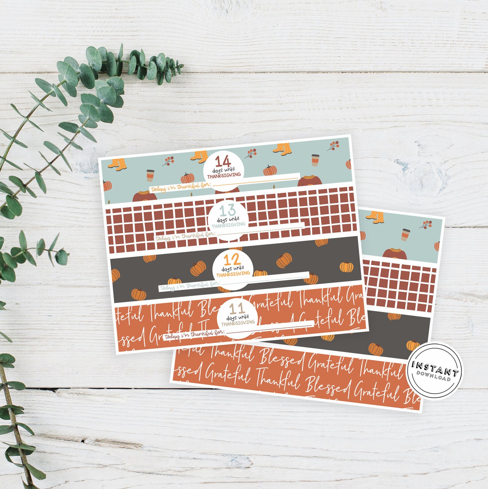 Thanksgiving Countdown Paper Chain Thanksgiving Advent - Etsy