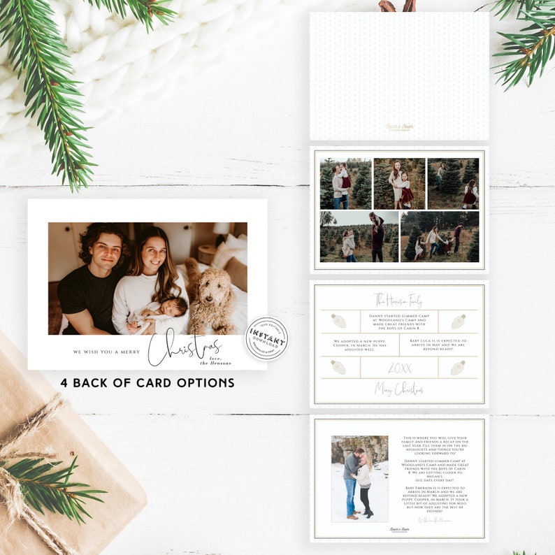 We Wish You Script Printable Holiday Card for Families - Etsy