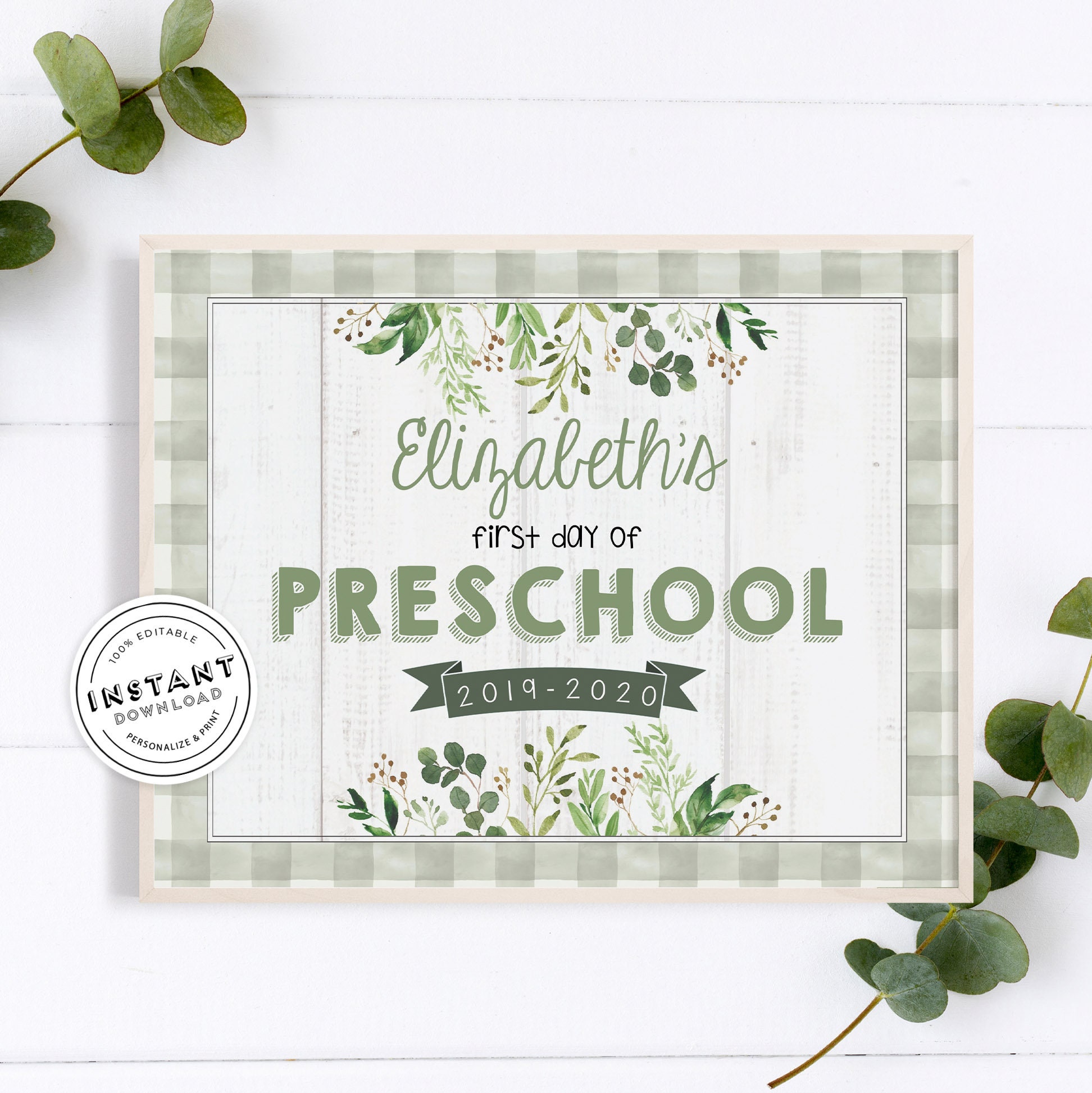 Farmhouse First Day of School Sign Printable Download First | Etsy