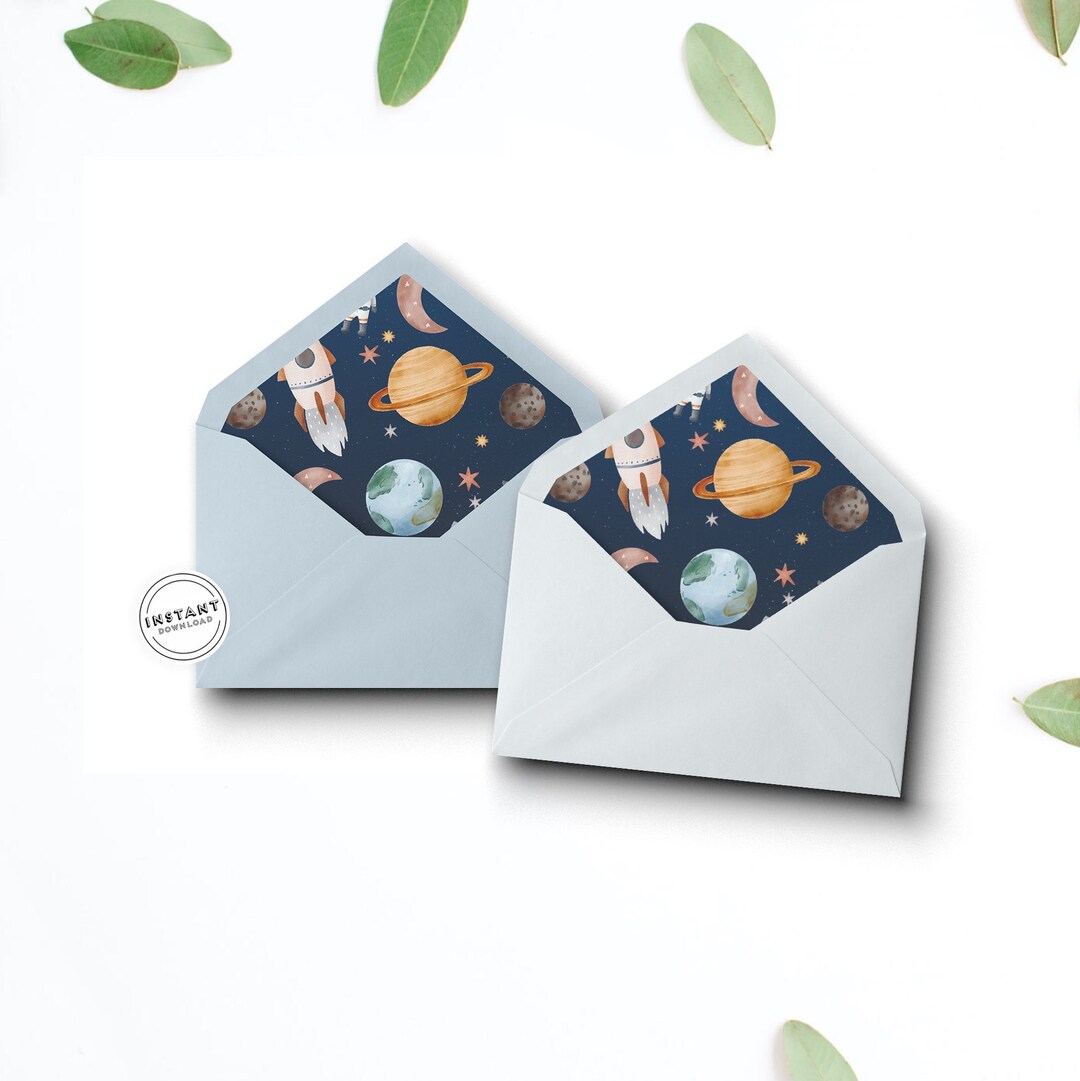 Two the Moon A7 Envelope Liners | 5x7 Space Envelope Liners | DIY ...