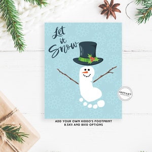 Let It Snow Snowman Footprint Craft | Christmas Handprint Activity for ...