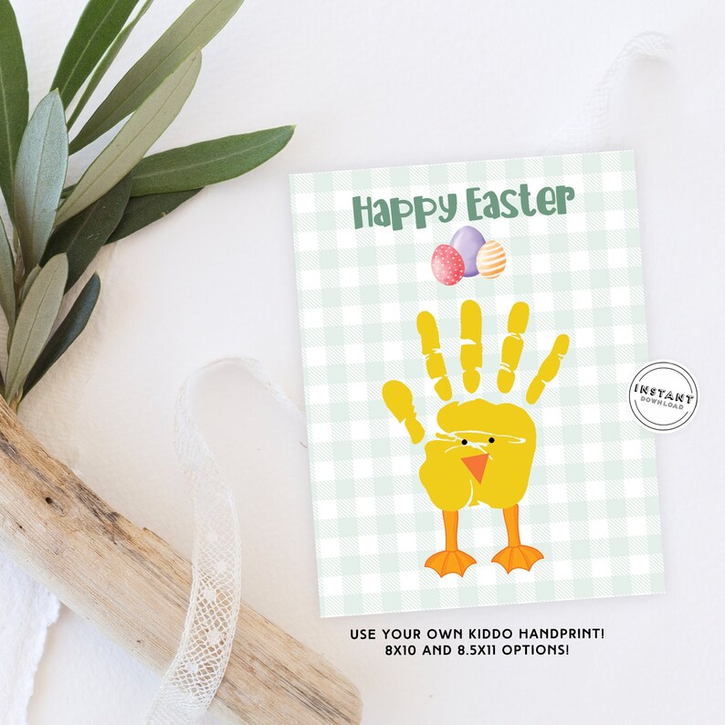 Happy Easter Handprint Chick Art | Hand Print Craft for Kids | Baby ...