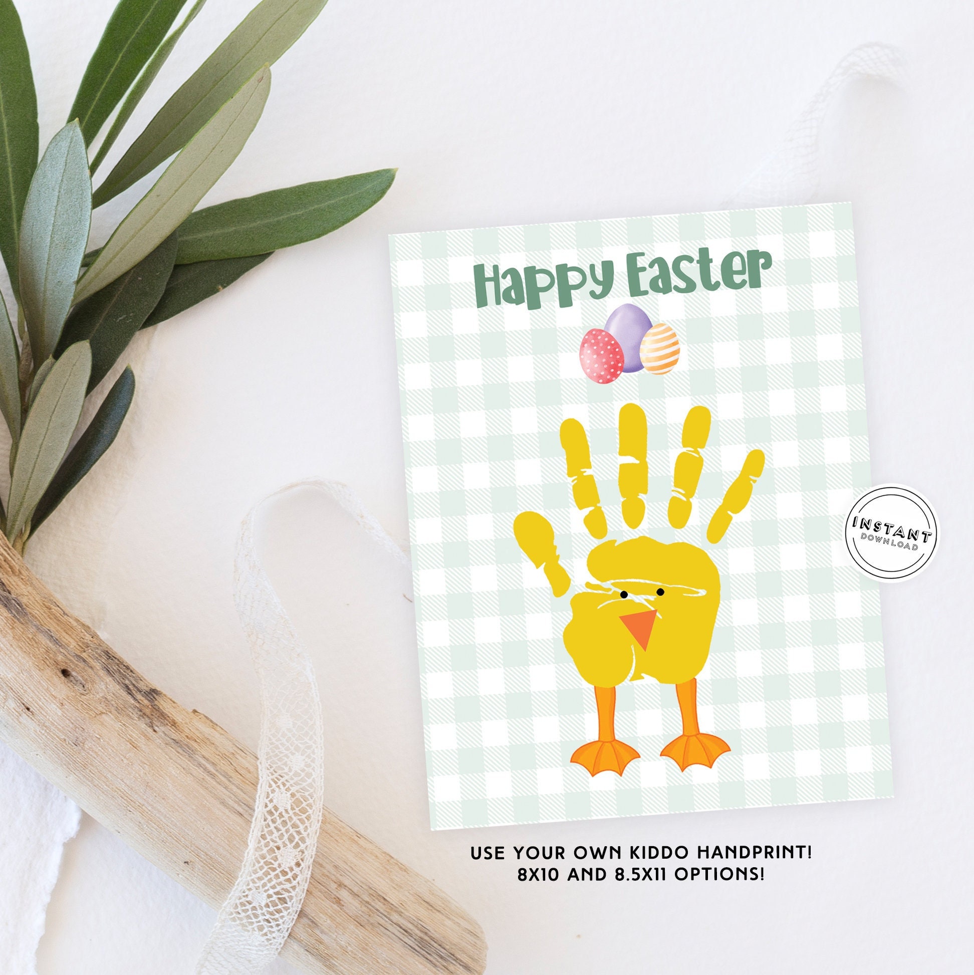 Happy Easter Handprint Chick Art Hand Print Craft for Kids - Etsy