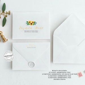 Sunflower Envelope Addressing Template | Calligraphy Envelope ...
