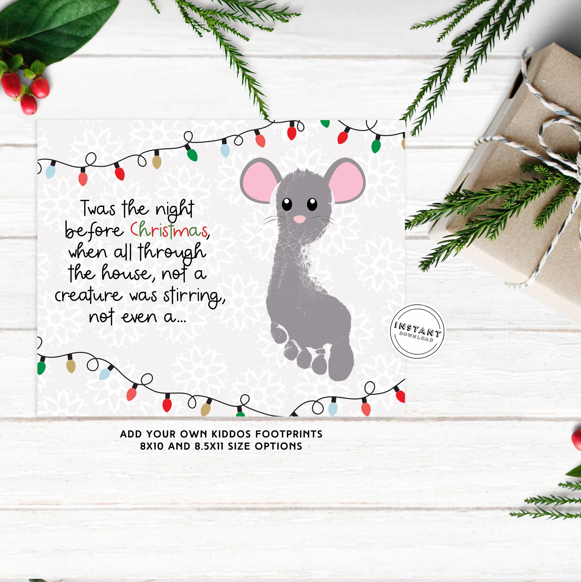 Twas the Night Before Christmas Footprint Craft Christmas - Etsy