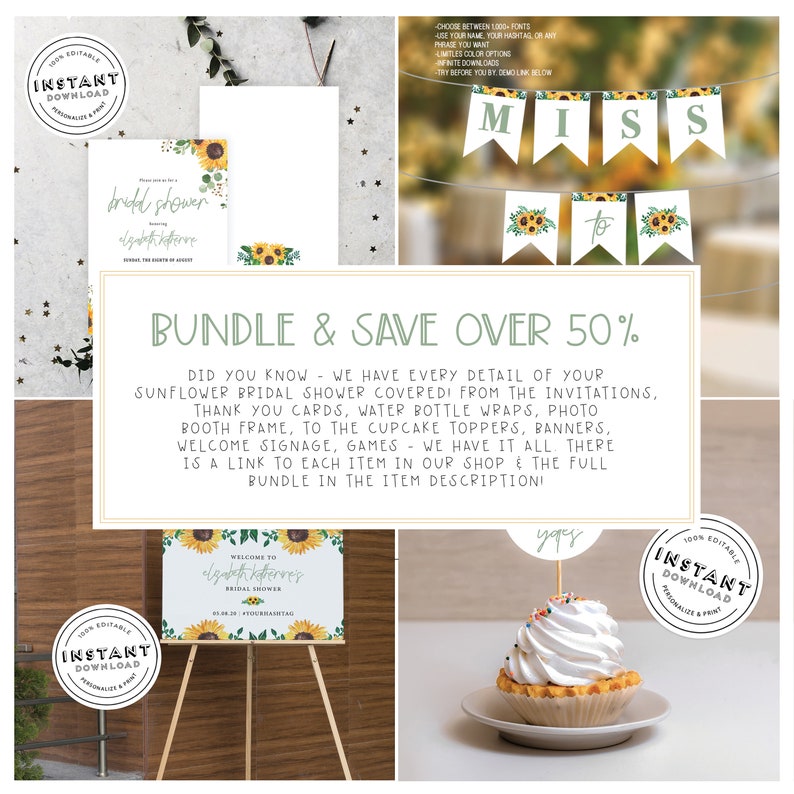 Custom Sunflower Party Banner Printable Floral Banner - Etsy