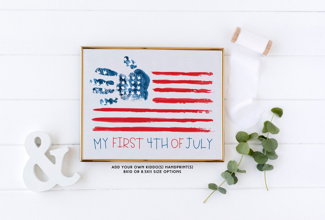 My First Fourth of July Handprint Craft | American Flag Handprint Art ...