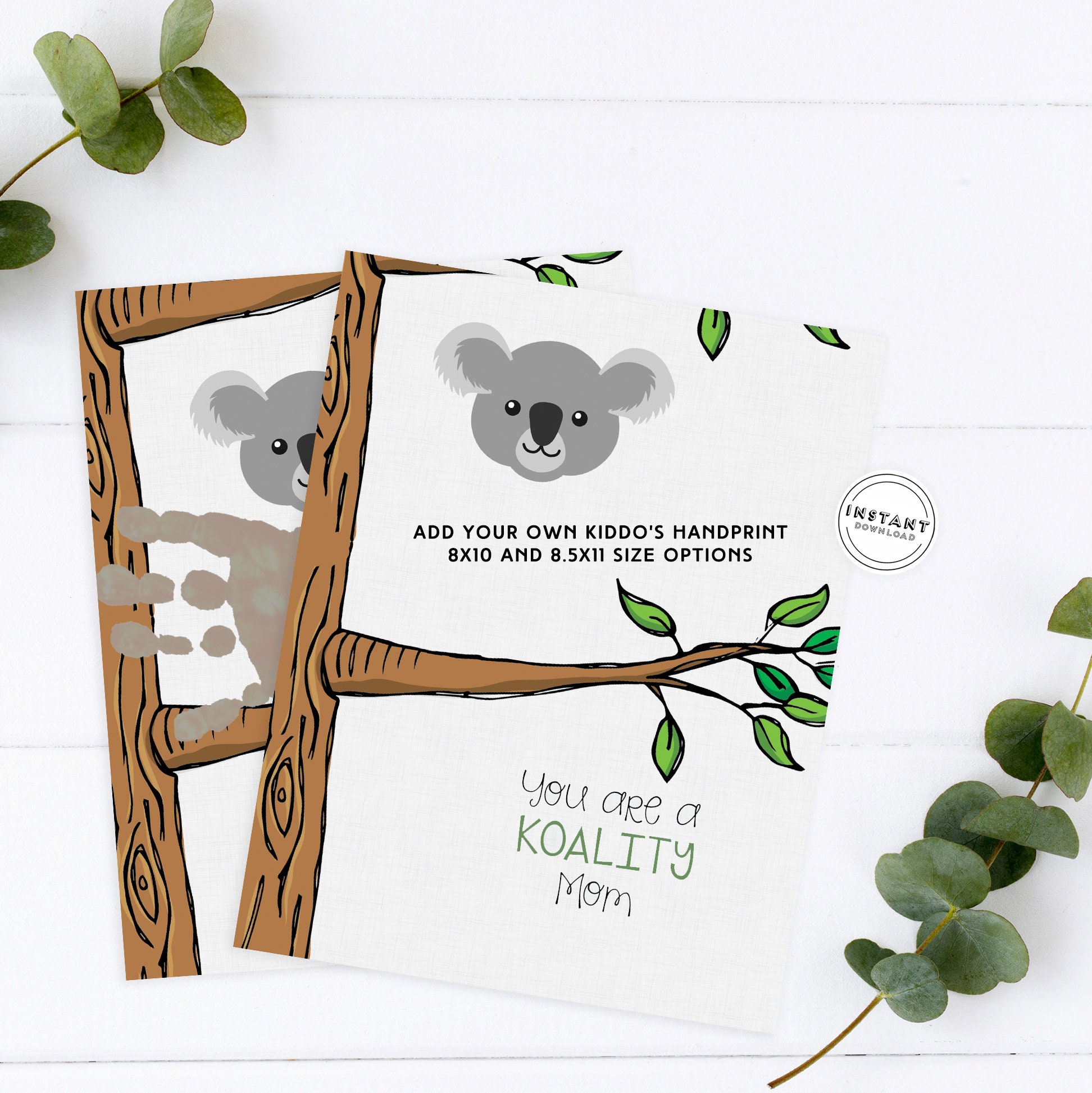 EDITABLE One Quality Koala Handprint Craft Grandparent - Etsy