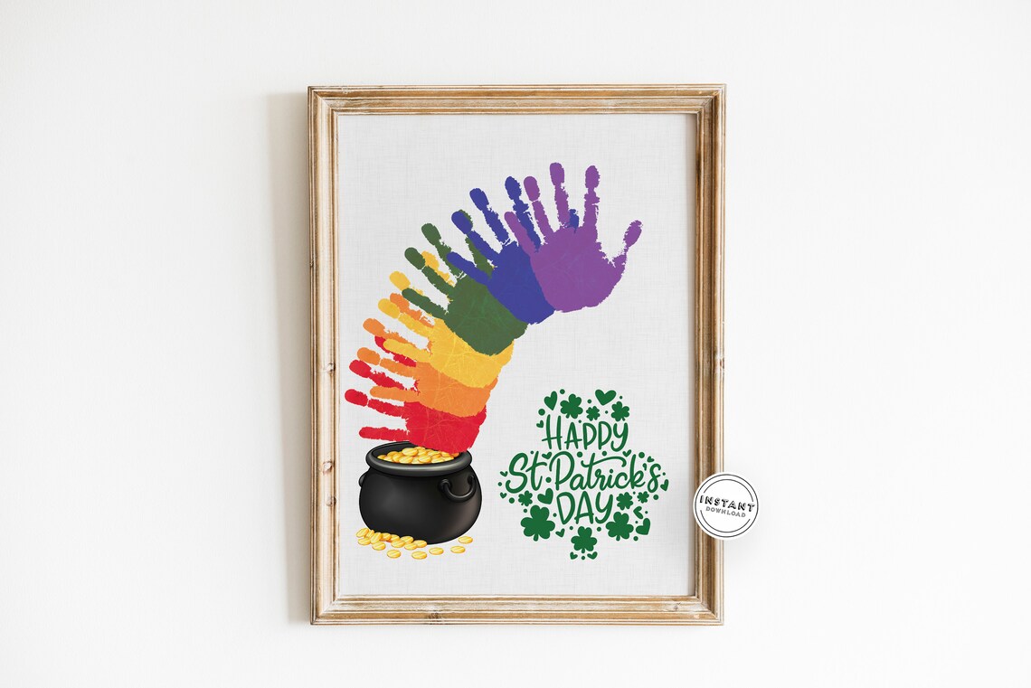 St. Patrick's Day Rainbow Handprint Craft Rainbow | Etsy