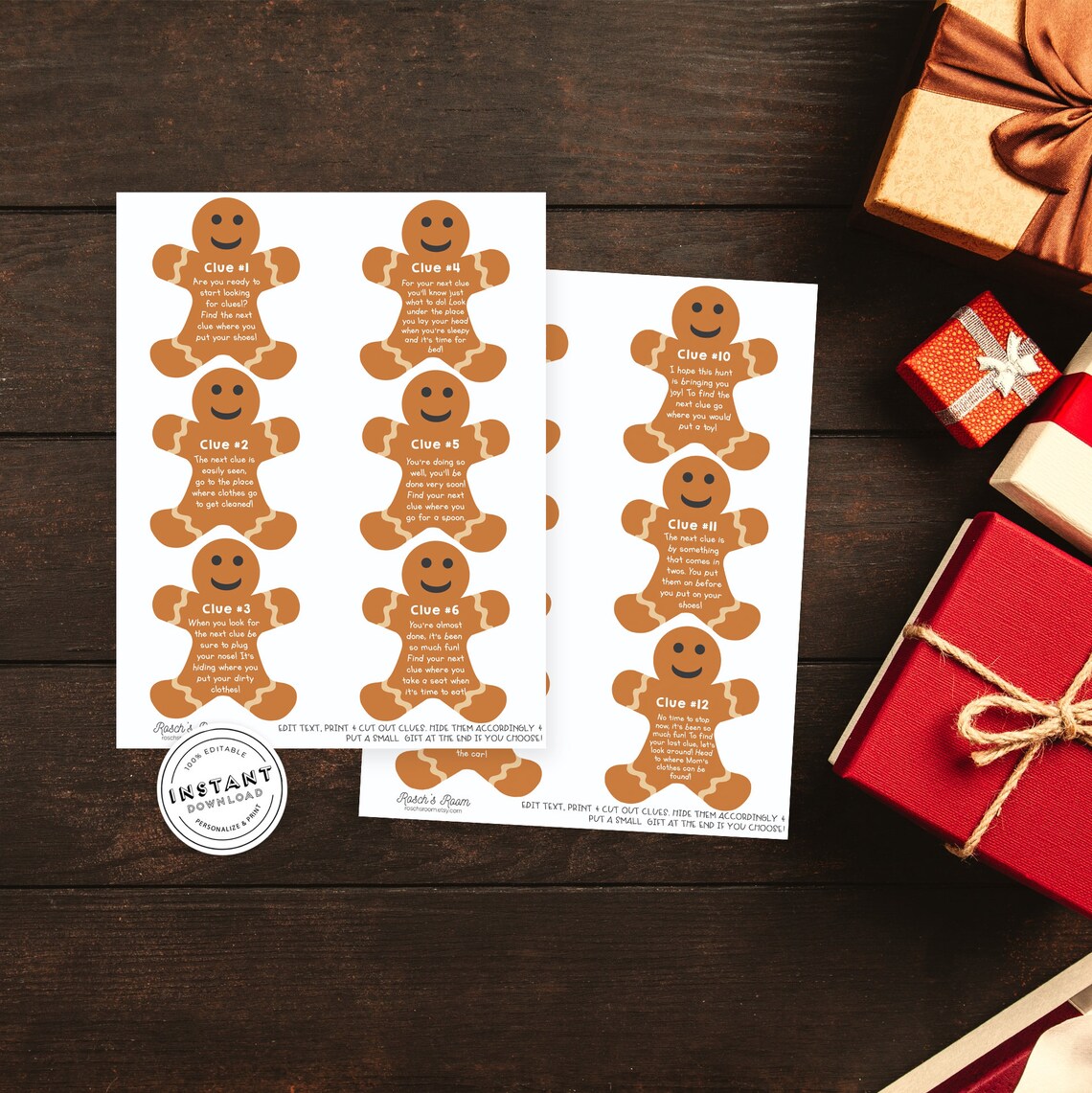 Gingerbread Man Scavenger Hunt for Kids at Home Holiday - Etsy