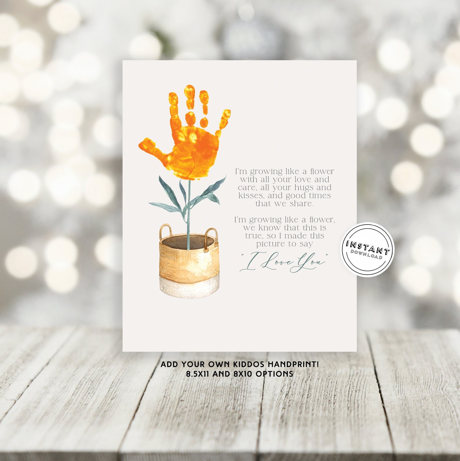 I'm Growing Like a Flower Handprint Art Hand Print Craft - Etsy