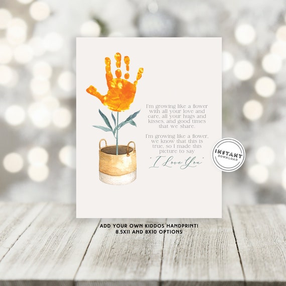 I'm Growing Like a Flower Handprint Art Hand Print Craft - Etsy