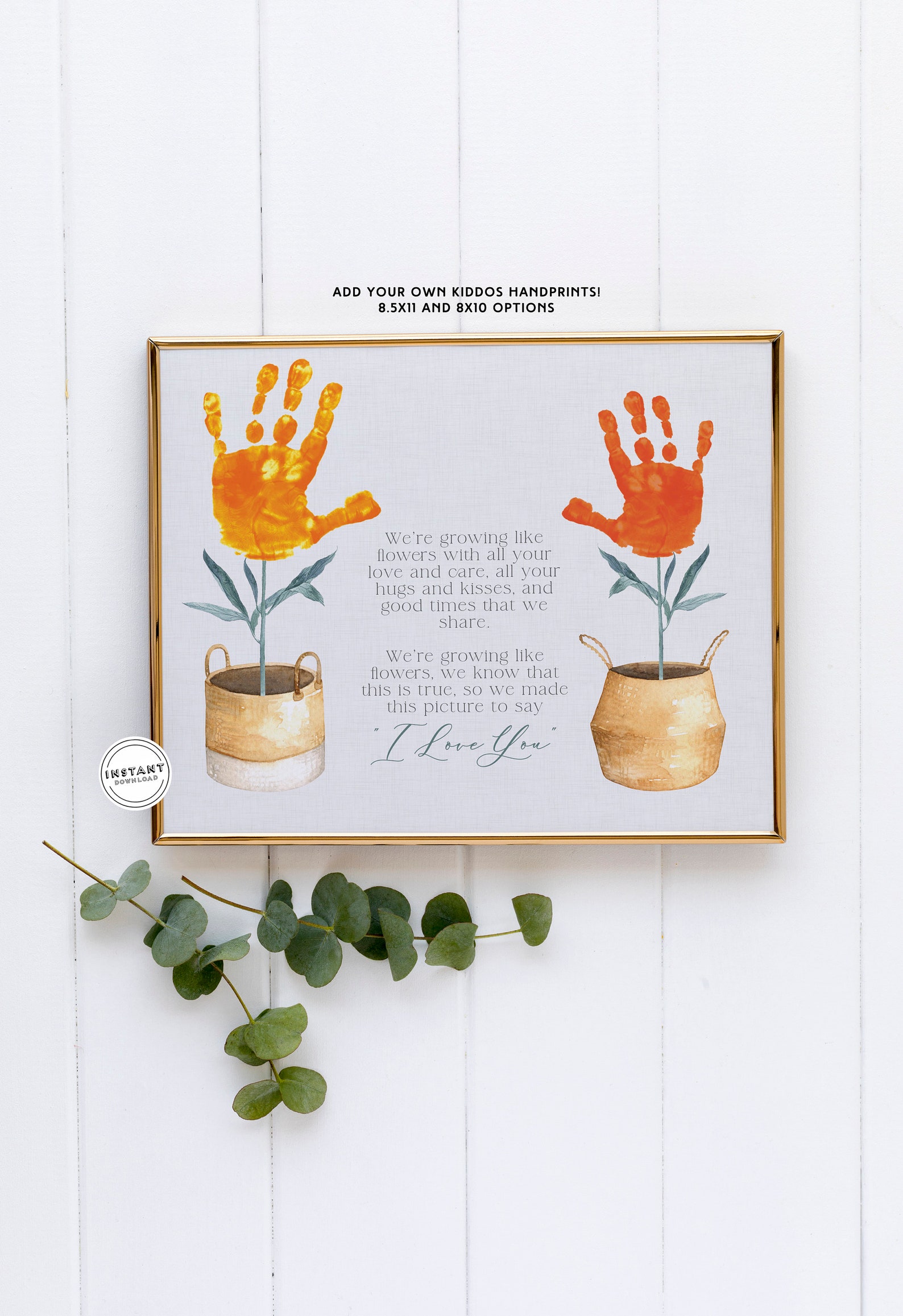 We're Growing Like Flowers Handprint Art Hand Print - Etsy