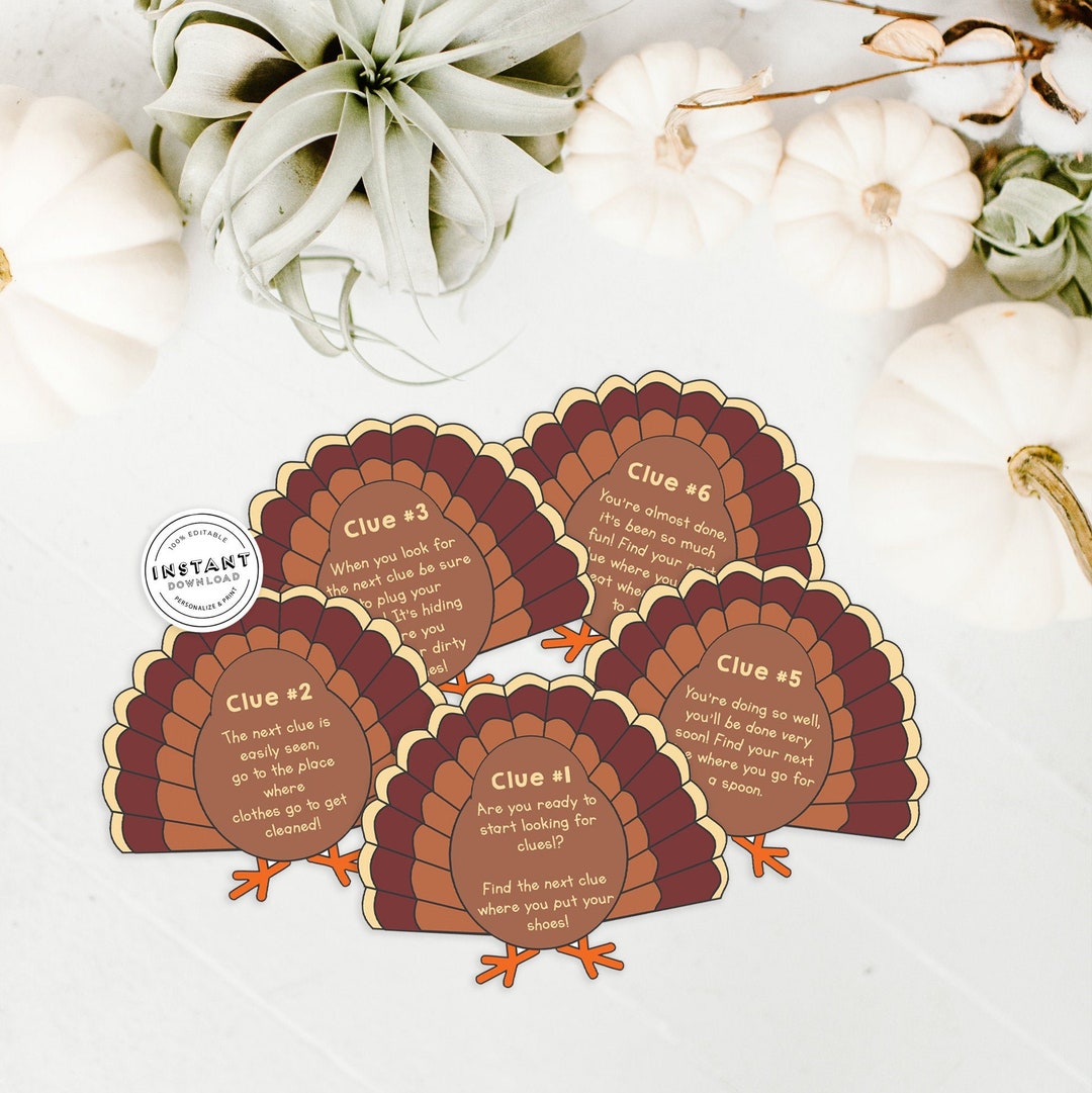 Thanksgiving Scavenger Hunt for Kids | at Home Holiday Treasure Hunt ...