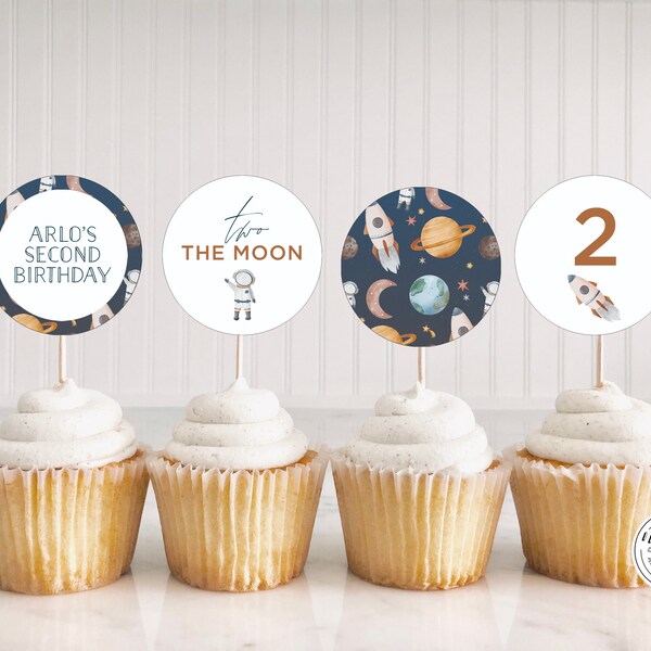 Two the Moon Cup Cake Topper - Etsy