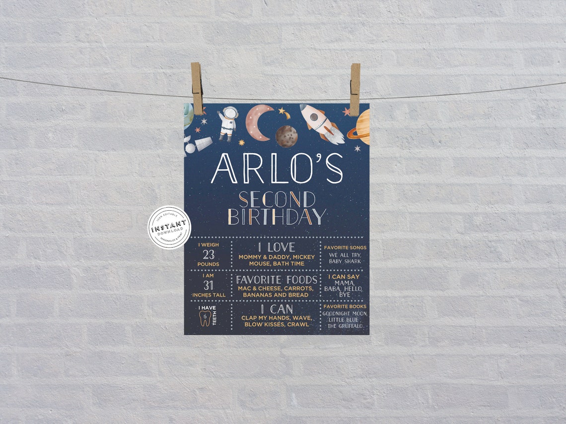 Two the Moon Milestone Poster Kids Birthday Milestone Poster - Etsy