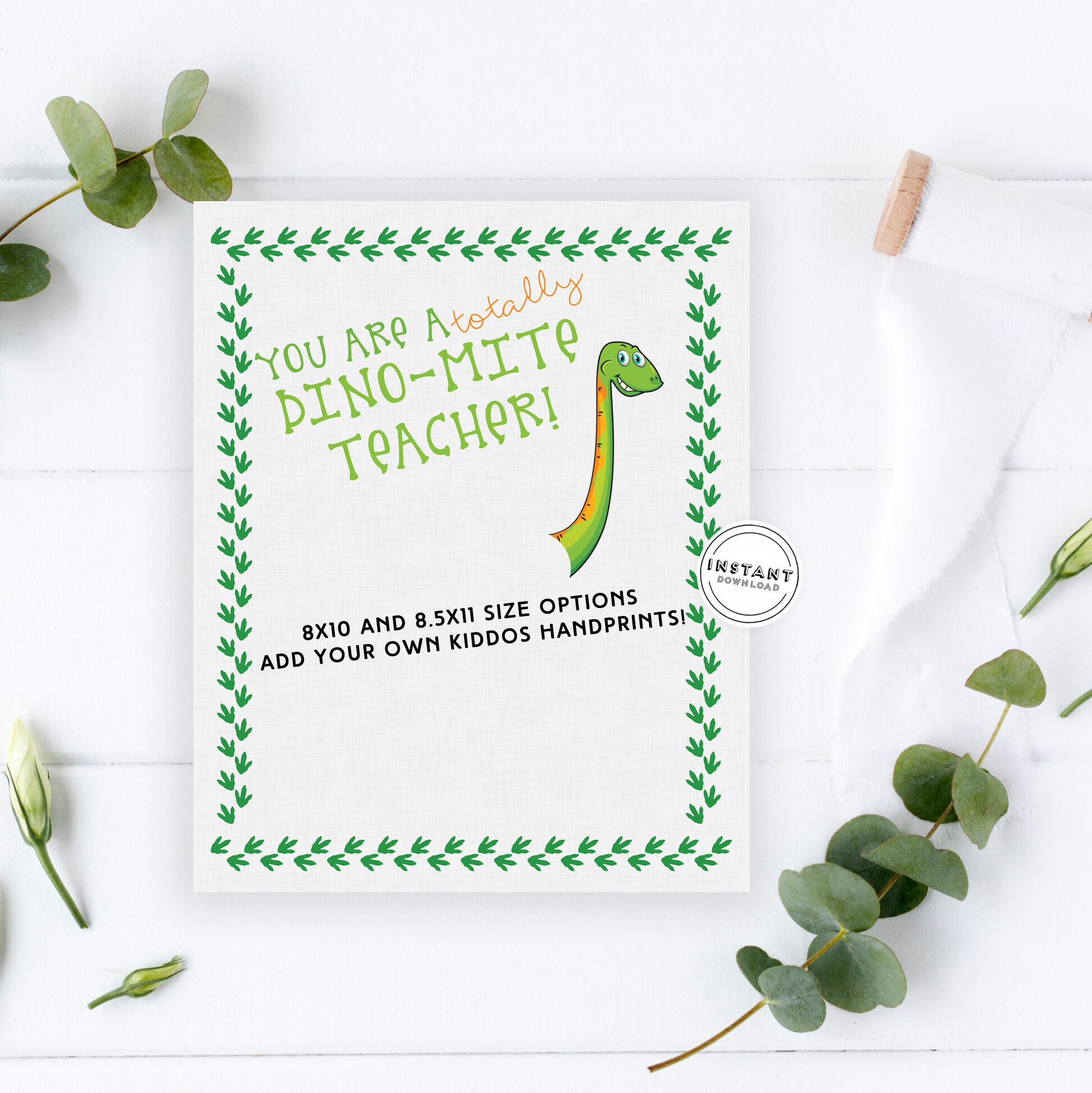 You Are a DINO Mite Teacher Handprint Craft | Handprint Keepsake for ...
