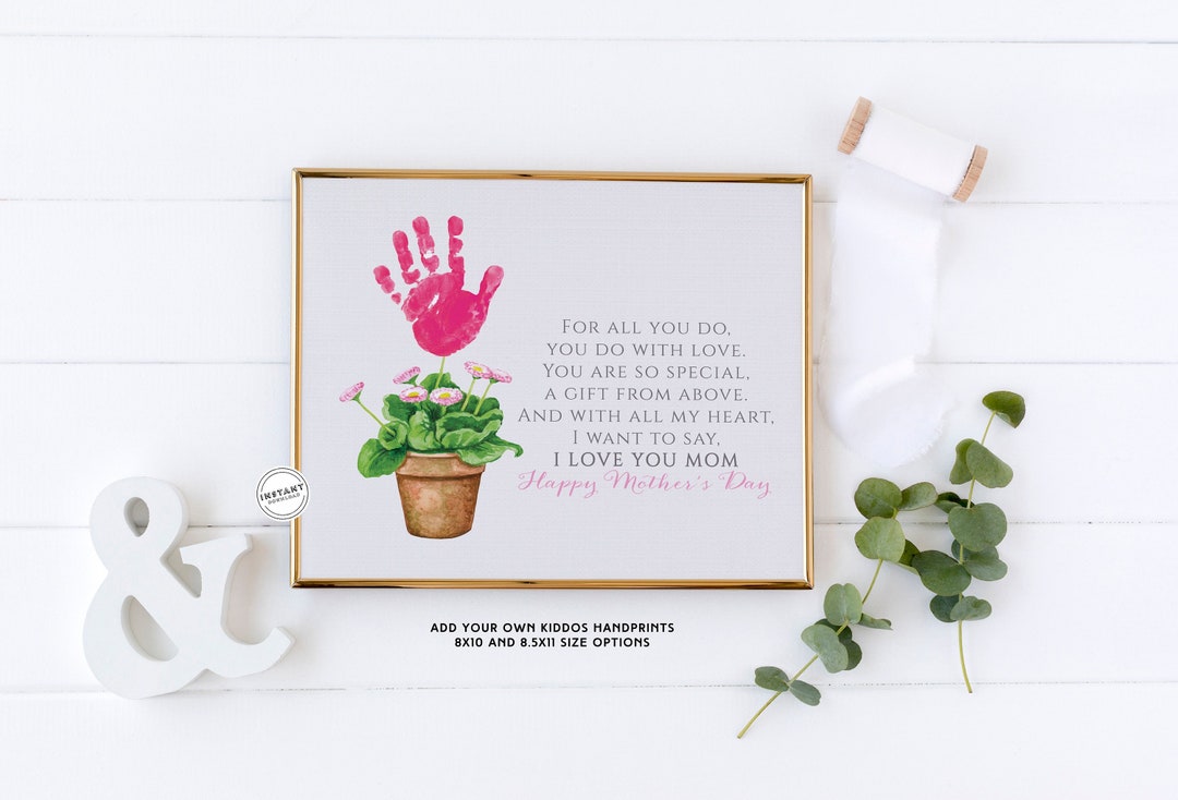 Mothers Day Handprint Art | Hand Print Craft for Kids | Toddler Mothers ...