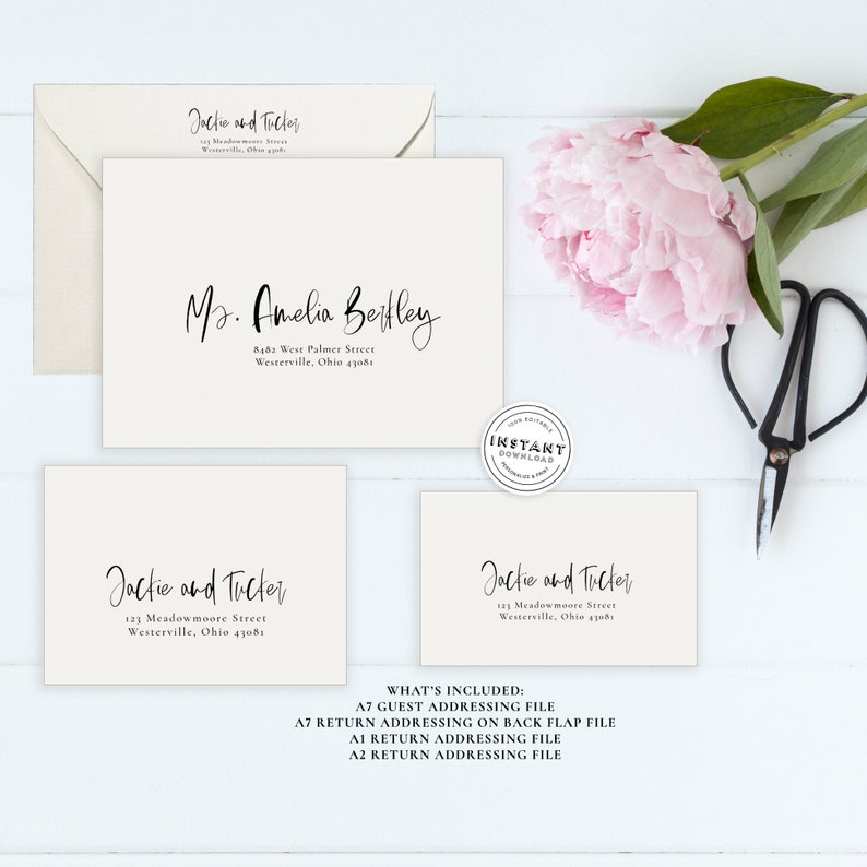 Wedding Envelope Addressing Template Handlettered Envelope - Etsy