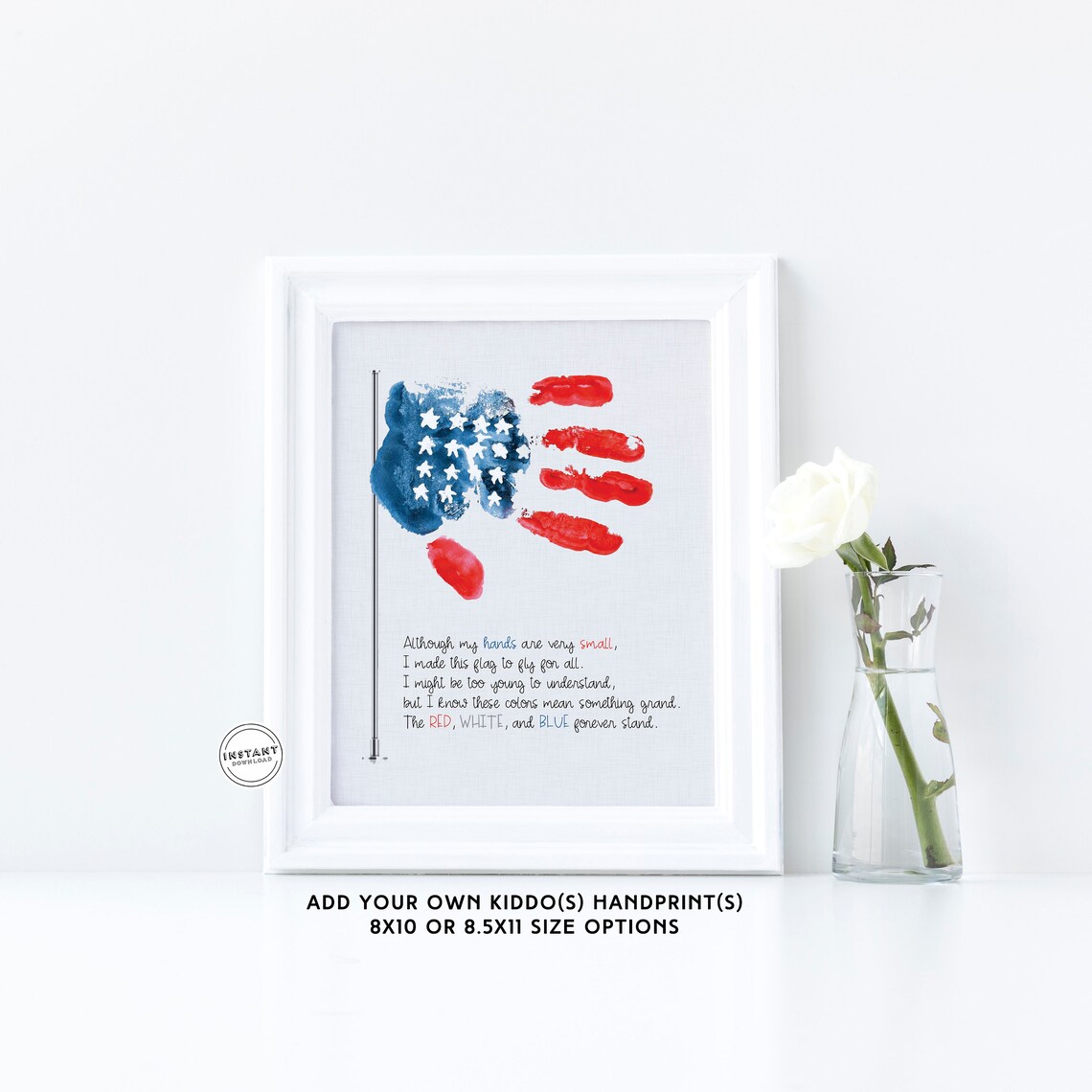 Flag Poem Handprint Craft 4th of July Flag Handprint Art - Etsy