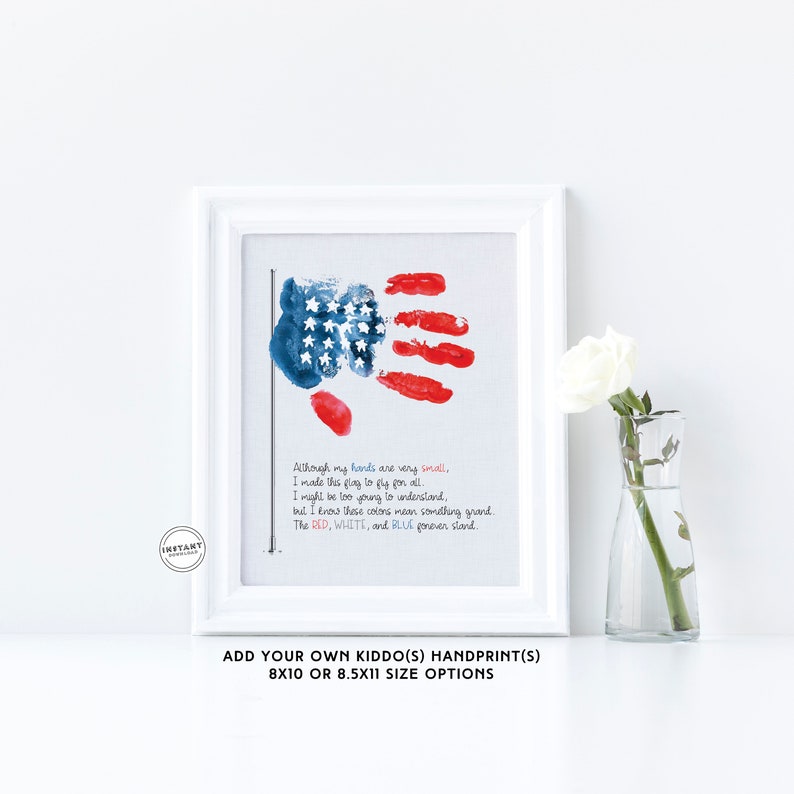 Flag Poem Handprint Craft 4th of July Flag Handprint Art - Etsy