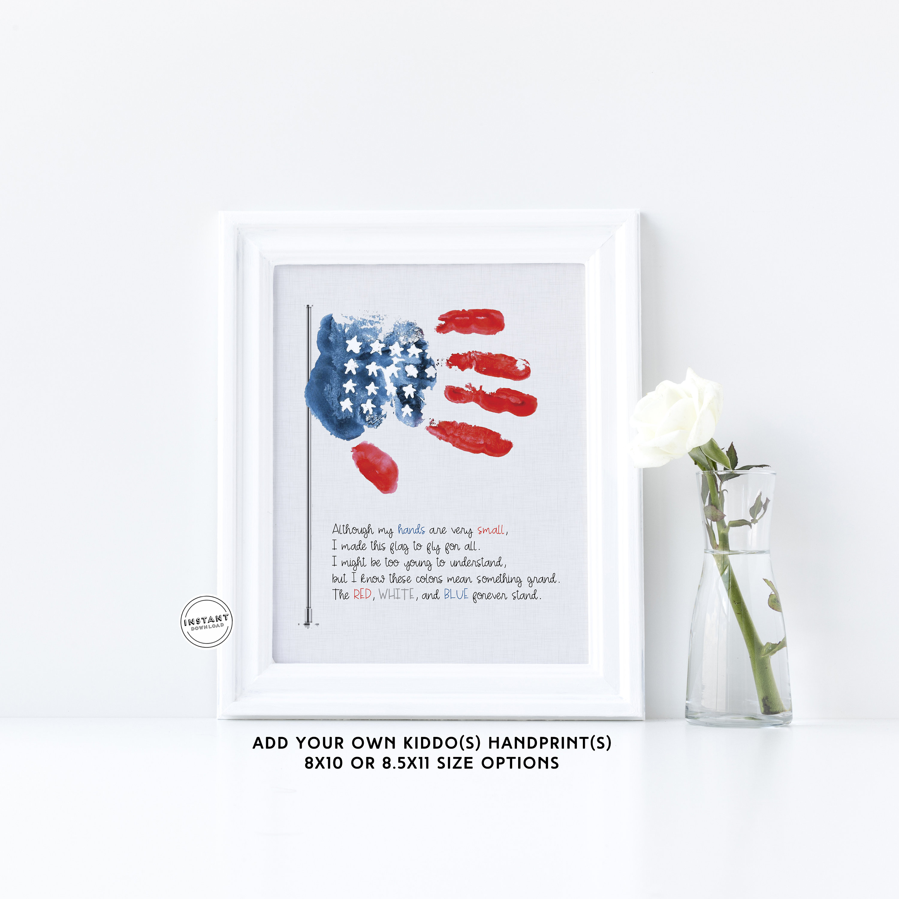 Flag Poem Handprint Craft | 4th of July Flag Handprint Art | Summer USA ...
