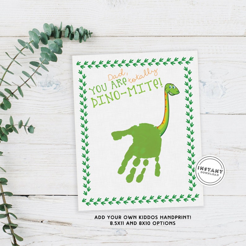 Dad You Are DINO Mite Handprint Craft Handprint Keepsake for - Etsy