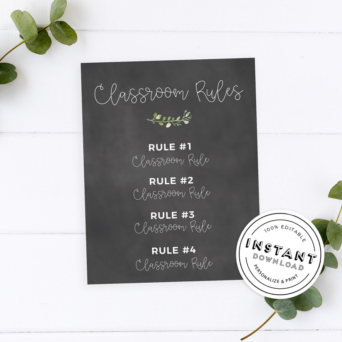 Farmhouse Classroom Rules EDITABLE | Farmhouse Teacher Decor | Editable ...