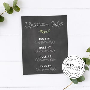 Farmhouse Classroom Rules EDITABLE | Farmhouse Teacher Decor | Editable ...