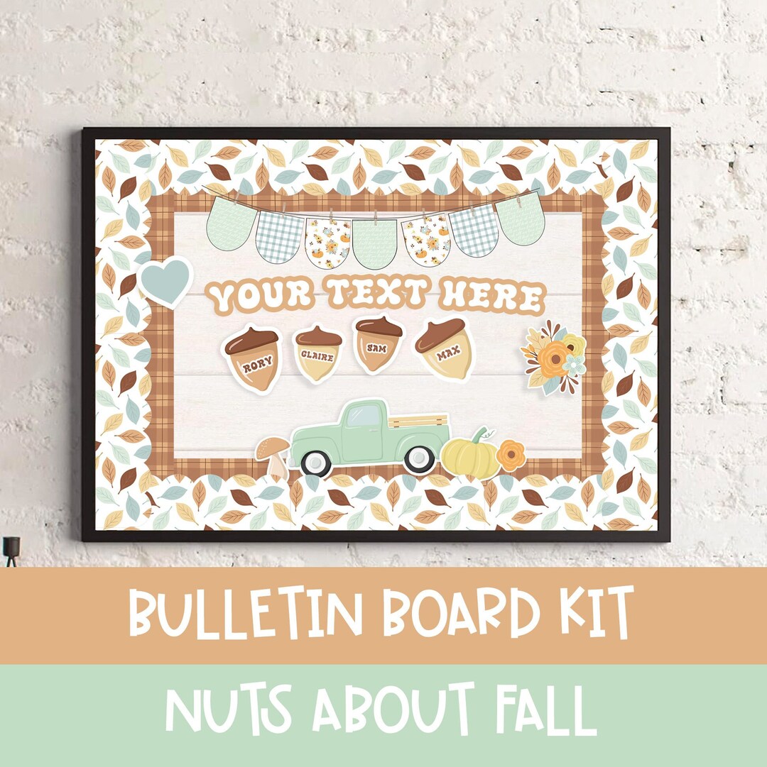Nuts About Fall Bulletin Board Kit Bulletin Board Borders, Decor ...
